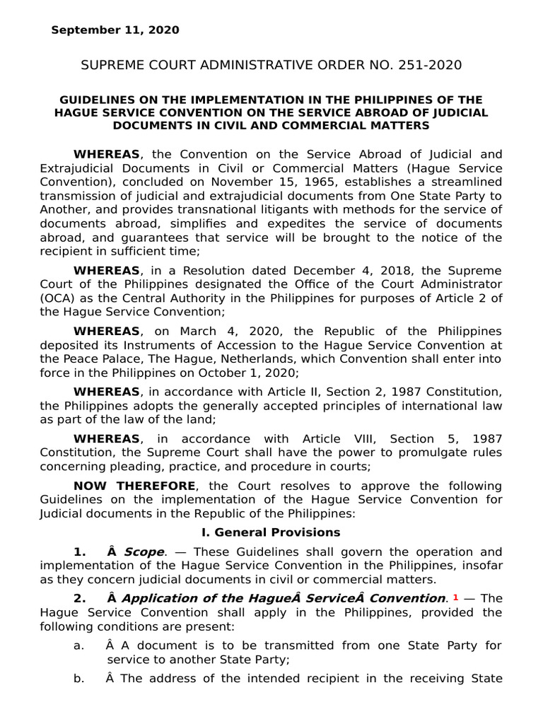 Supreme Court Administrative Order No. 251-2020: September 11, 2020 | PDF | Government | Public Law