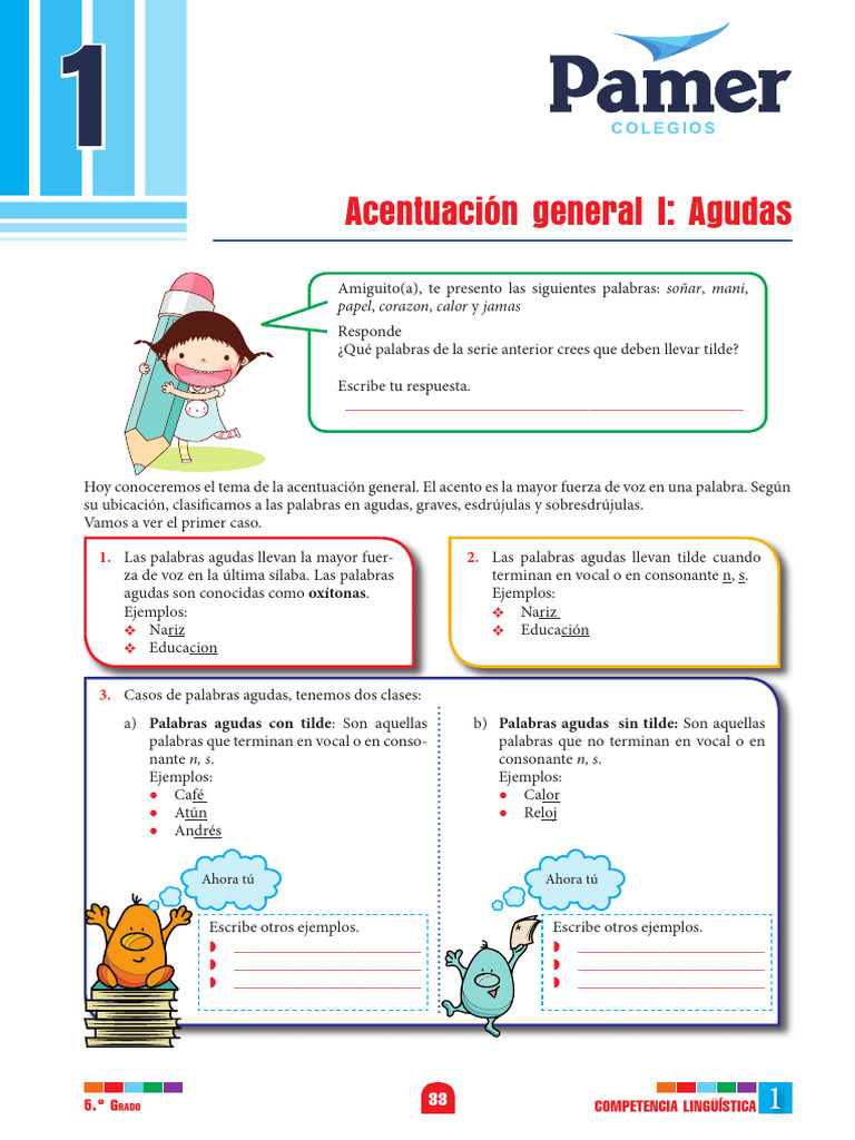 Acentuación de Palabras Agudas y Graves | PDF | Fonética | Lingüística