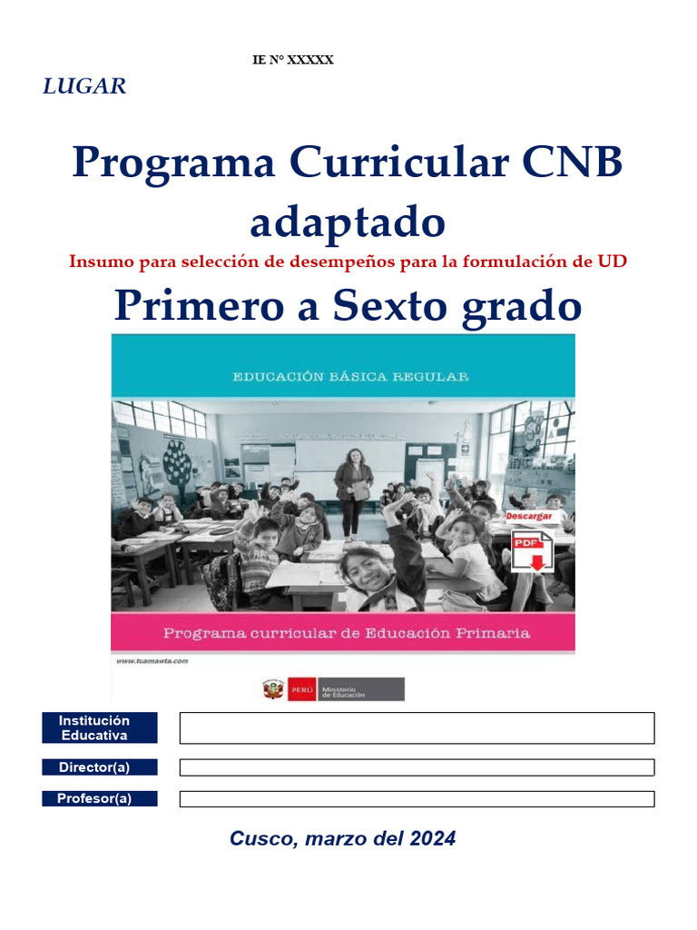 Programa Curricular Adaptado - CNB | PDF | Aprendizaje | Las emociones