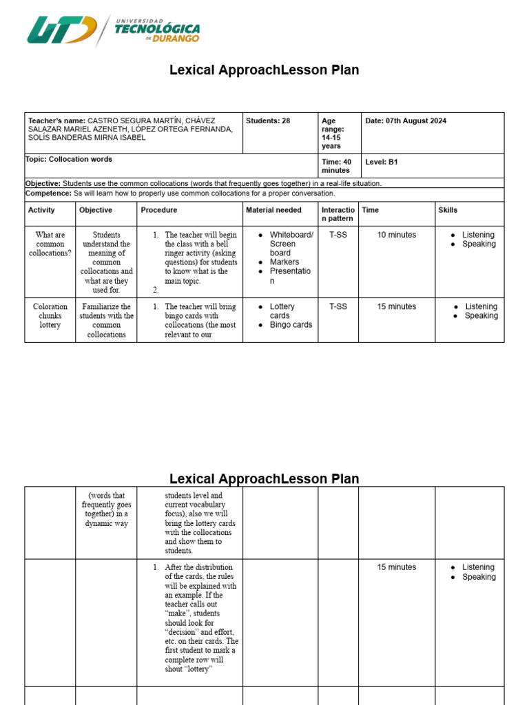 Collocations for Teens | PDF | Language Acquisition | Behavior Modification