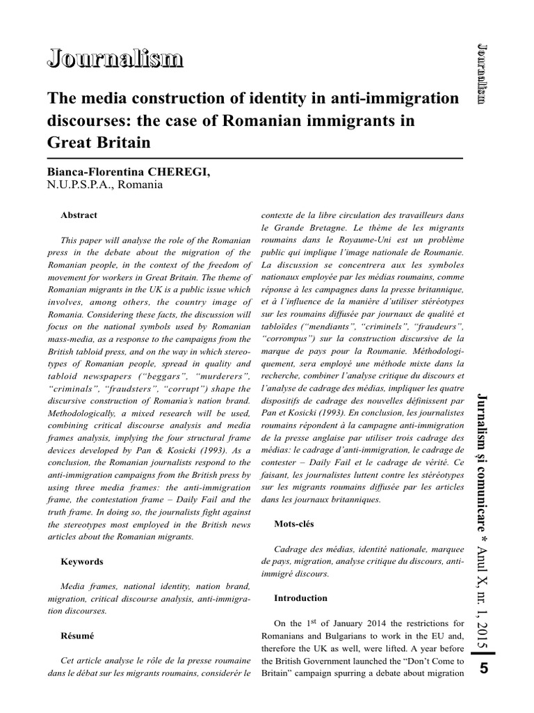 The Media Construction of Identity in An | PDF | Framing (Social ...