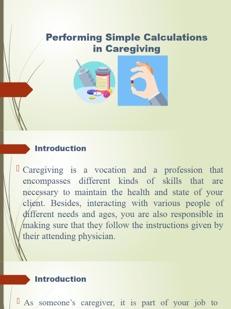 Simple Calculations in Caregiving | PDF | Ratio | Mathematics