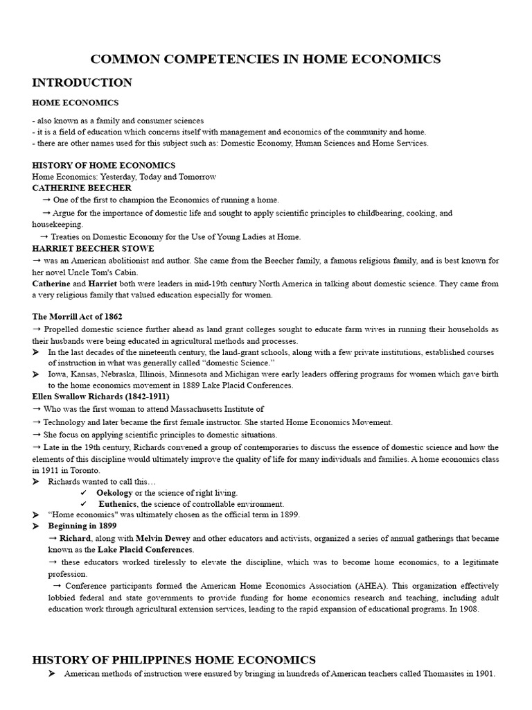 Importance of Home Economics Today | PDF | Home Economics | Cookware ...