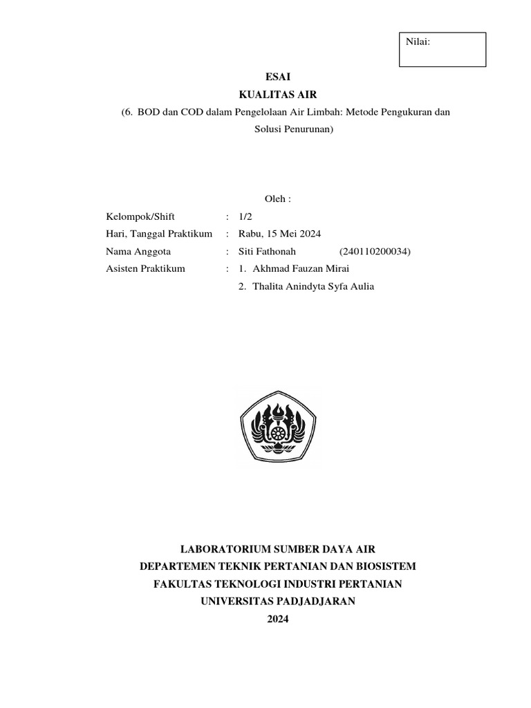 Analisis BOD Dan COD | PDF