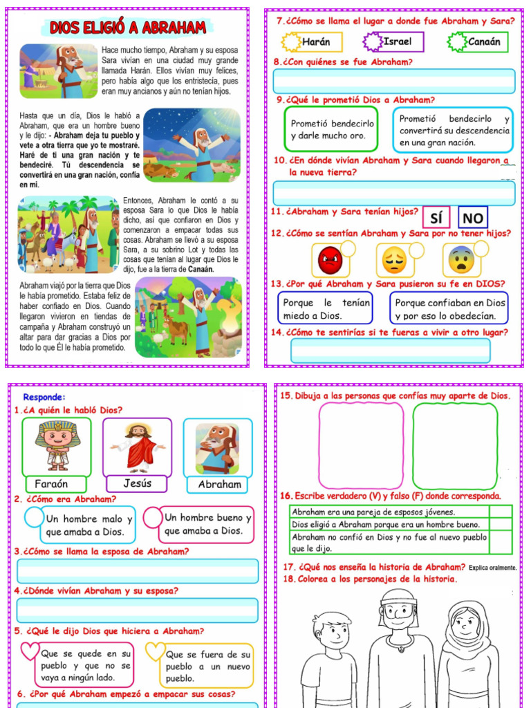 FICHA RELIGION DIOS ELIGIÓ A ABRAHAM | PDF