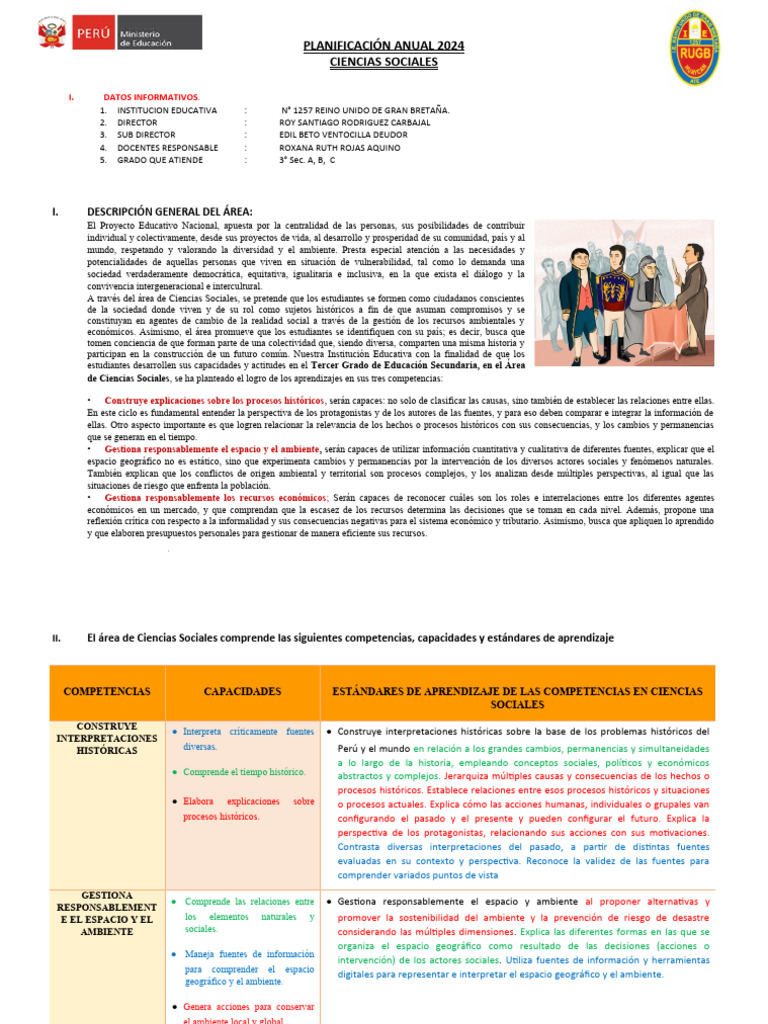 3° Programacion-Anual-Ccss - 2024 | PDF | Perú | Biodiversidad