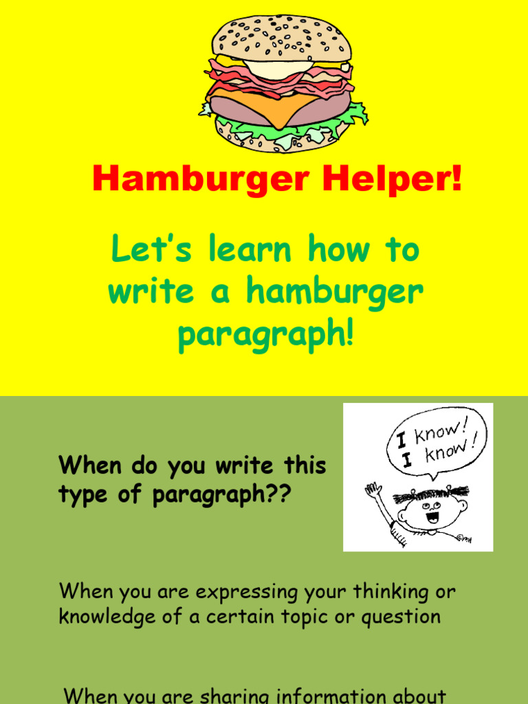 Hamburger Paragraph Powerpoint Presentation | PDF | Hamburgers | Paragraph