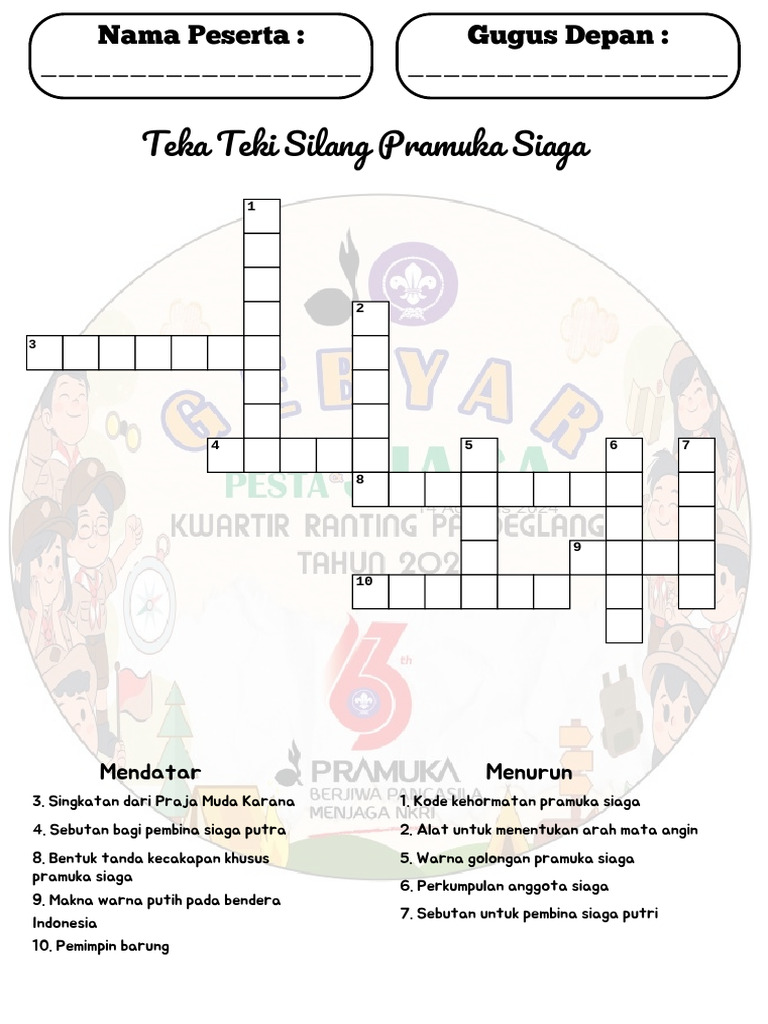 Teka Teki Silang Pramuka Siaga | PDF
