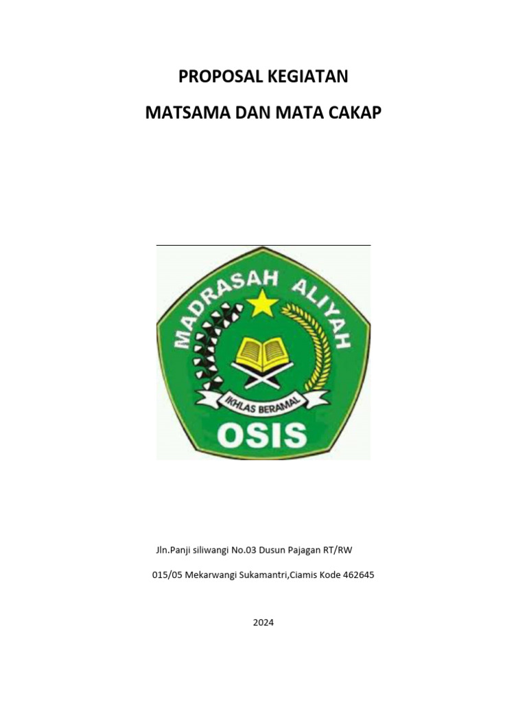 Proposal Kegiatan Matsama MA Mekarwangi | PDF