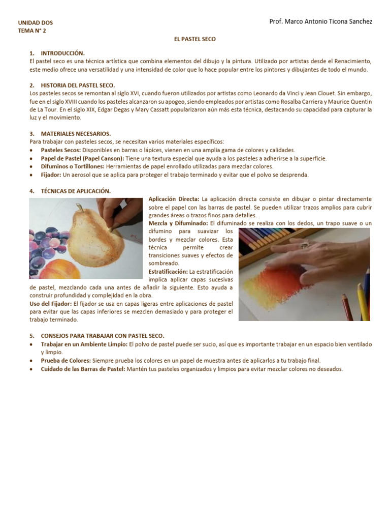 Técnicas del Pastel Seco en Dibujo | PDF | Pastel | Pinturas