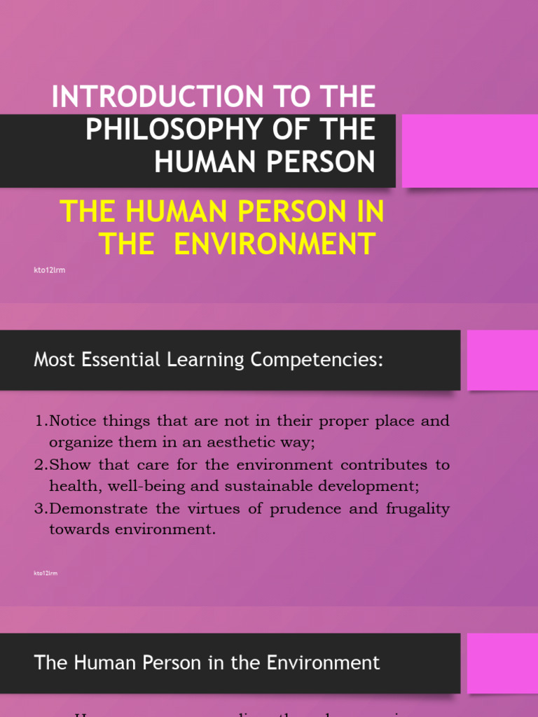 The Human Person in The Environment | PDF | Sustainability ...