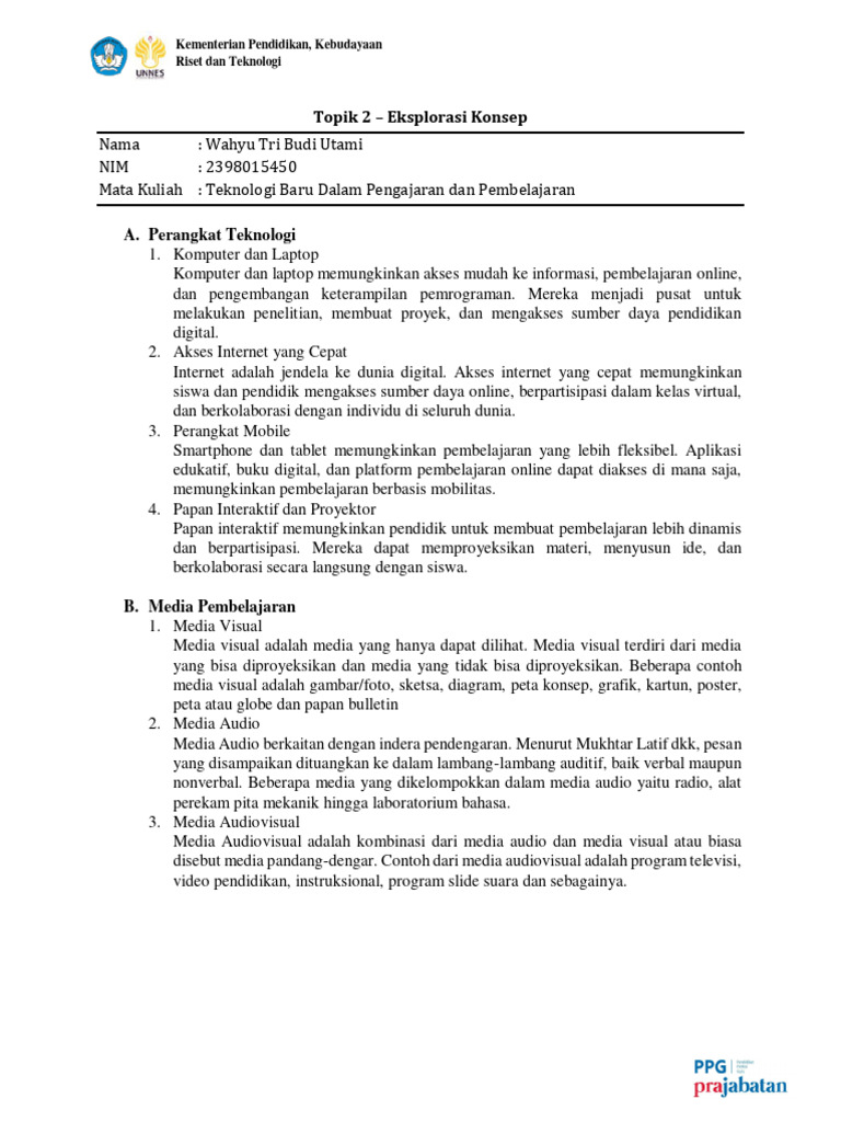 Topik 2 - Eksplorasi Konsep 1 - Wahyu Tri Budi Utami | PDF | Ilmu ...