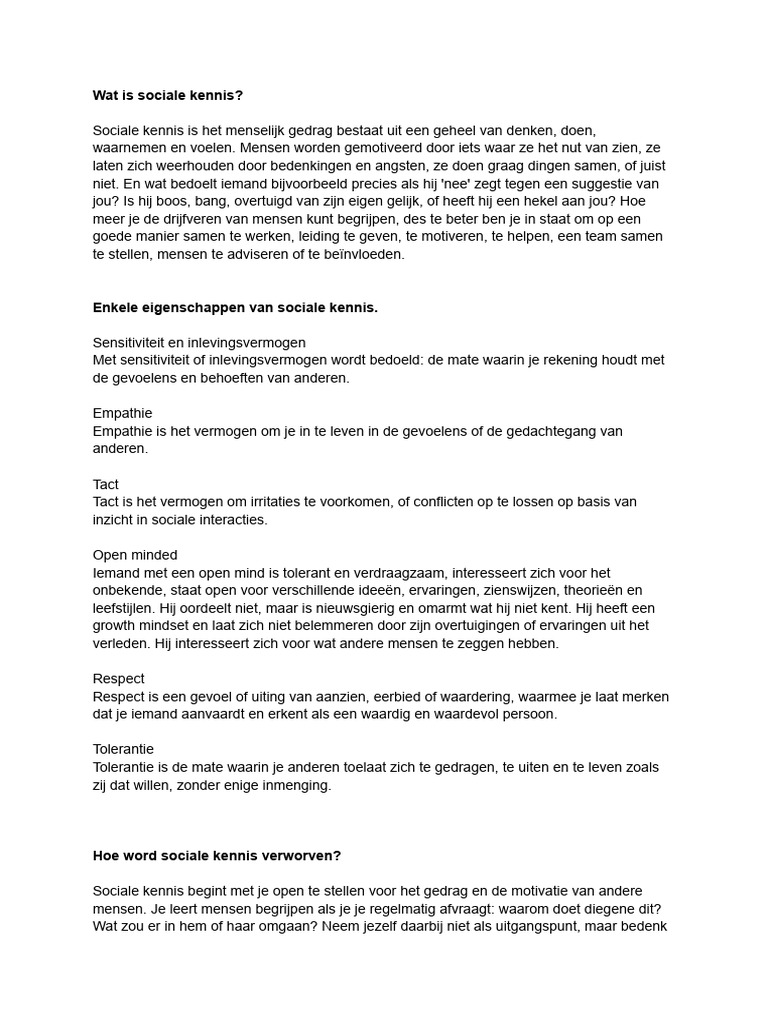 Sociale Kennis | PDF