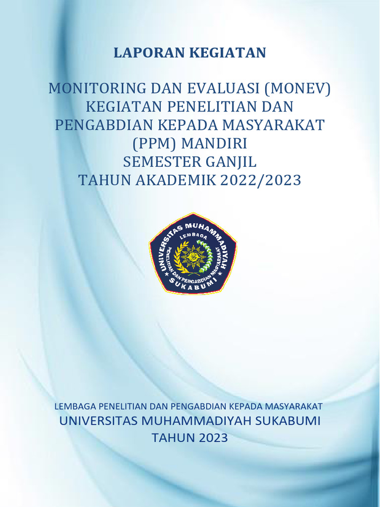 Laporan Monev Kegiatan Penelitian Dan PKM Mandiri Semester Ganjil TA 20222023 | PDF