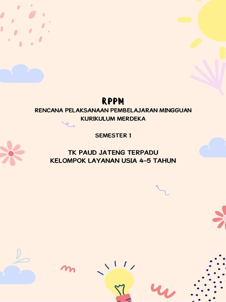 RPPM TK A 4 5 Tahun Kurikulum Merdeka Smt1 FREE | PDF