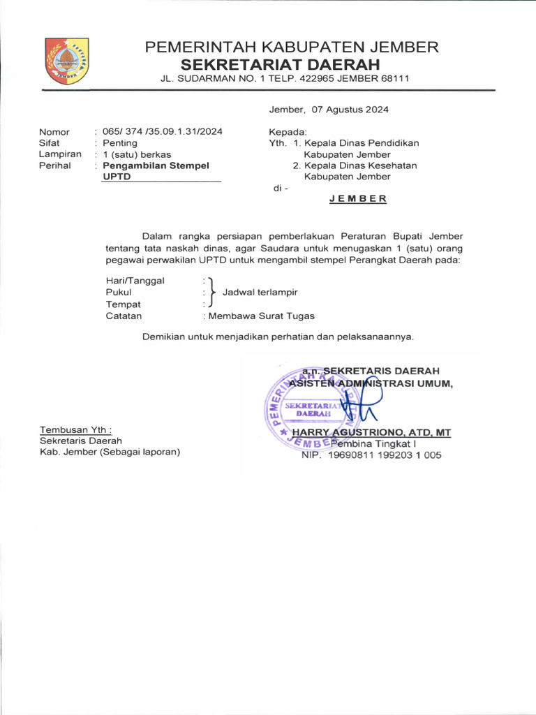 Revisi - Undangan Pengambilan Stempel - Uptd333 | PDF