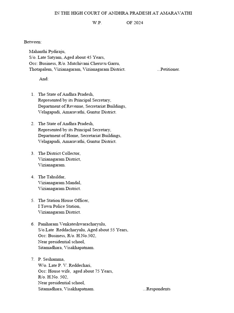 Writ Petition Against Eviction Order | PDF | Judiciaries | Government