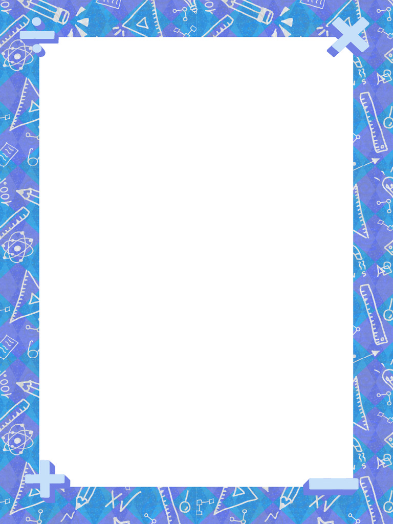 Blue Purple Simple Minimalist Math Page Border | PDF