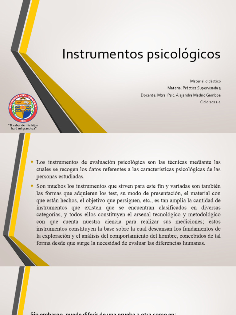 material didactico Instrumentos psicológicos | PDF | Escala de ...