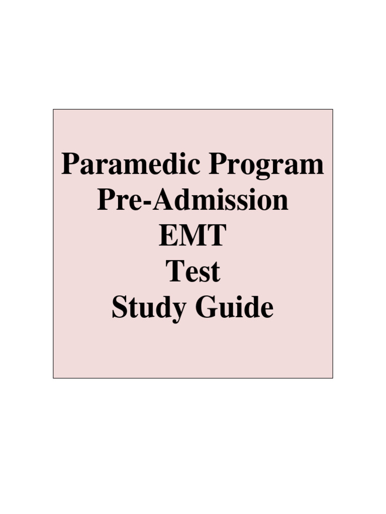 Paramedic EMT Test Study Guide | PDF | Emergency Medical Technician ...