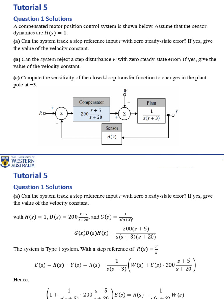 Tutorial 5 Solutions 2022 | PDF | Mechanical Engineering | Electrical ...
