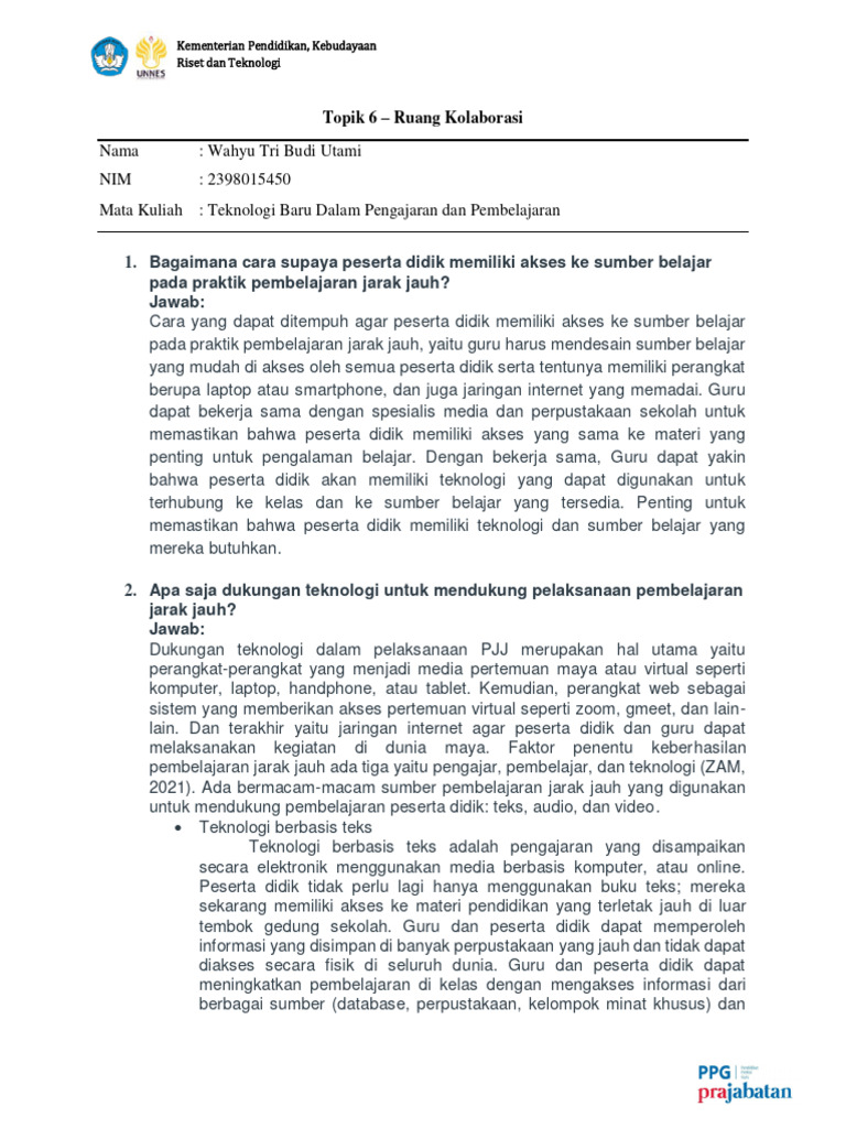 Topik 6 - Ruang Kolaborasi - Wahyu Tri Budi Utami | PDF