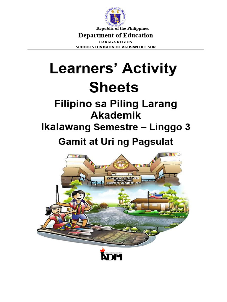 Las - Lc3-Filipino Sa Piling Larang (Akad) - Week 3 | PDF