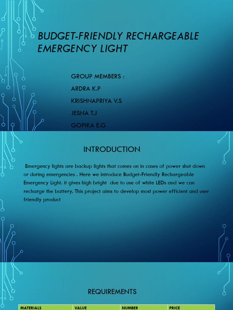 Budget-Friendly Rechargeable Emergency Light | PDF | Light Emitting ...