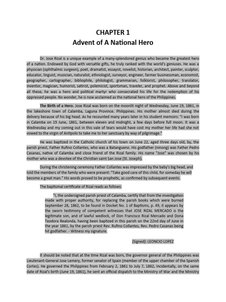Rizal Chapter 1-7 | PDF | Religion & Spirituality | Classics