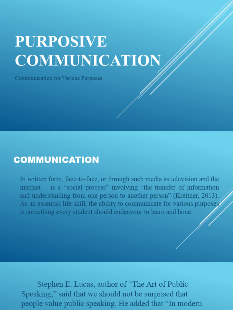 Purposive Communication REPORT GROUP 7 | PDF | Communication | Public ...