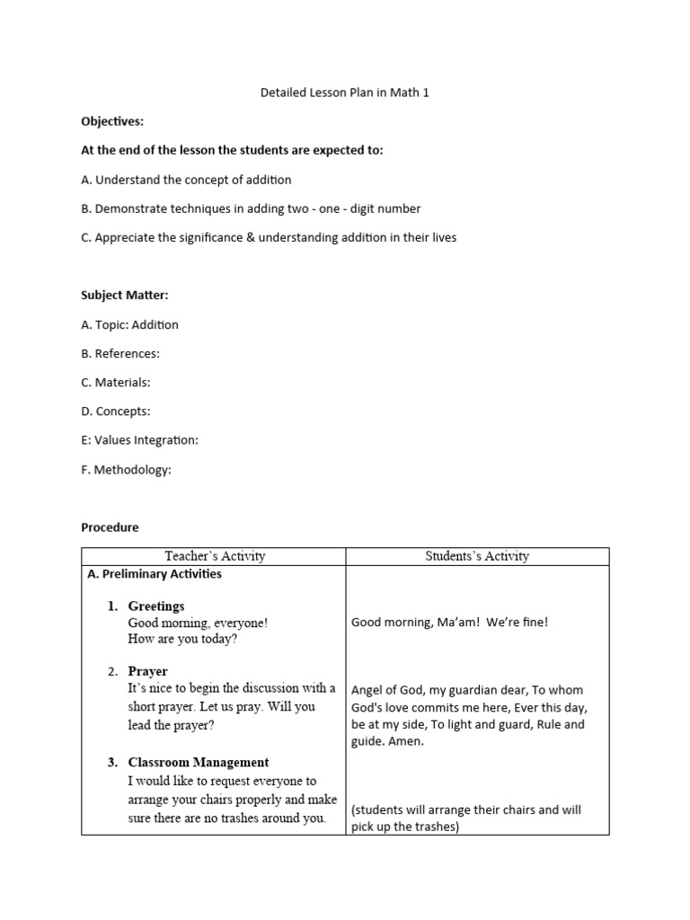 DLP in Math 1 | PDF | Prayer | Numbers