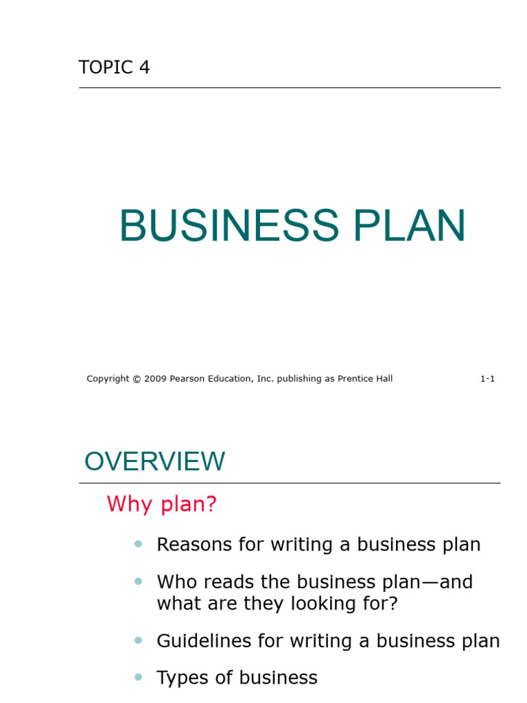 Topic 4 - Business Plan | PDF | Venture Capital | Corporate Finance