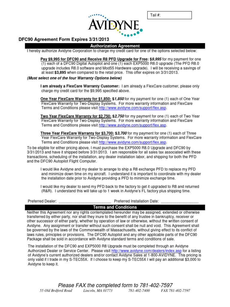DFC90 Agreement Form Expires March-31-2013 | PDF | Credit Card | Payments