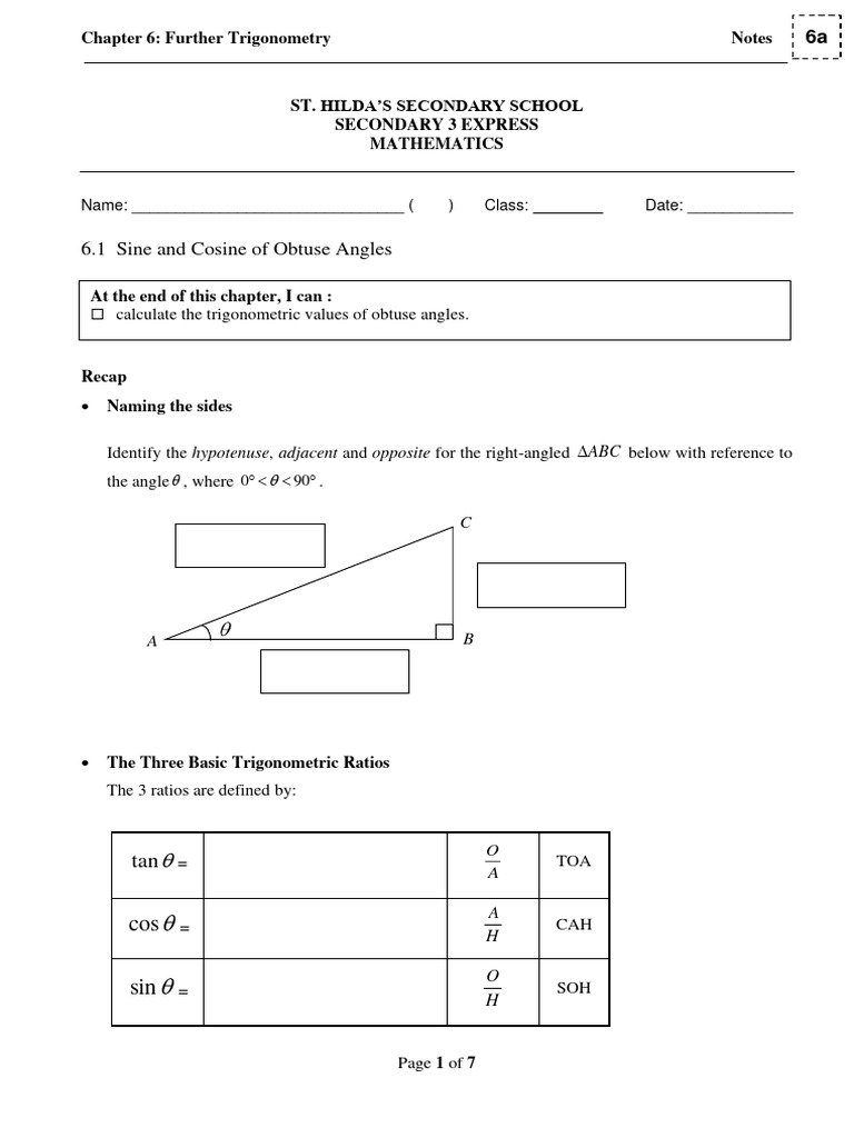 Trigonometry: Obtuse Angles Explained | PDF | Trigonometry | Euclid