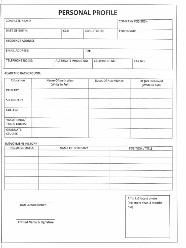 Personal Profile | PDF