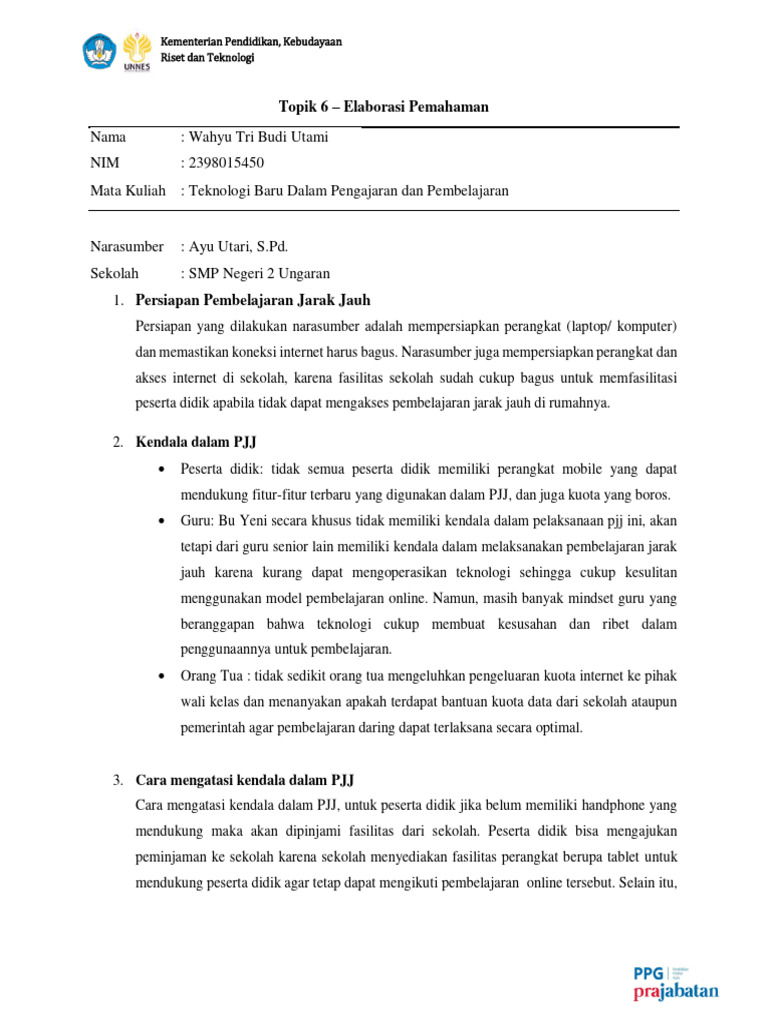 Topik 6 - Elaborasi Pemahaman - Wahyu Tri Budi Utami | PDF