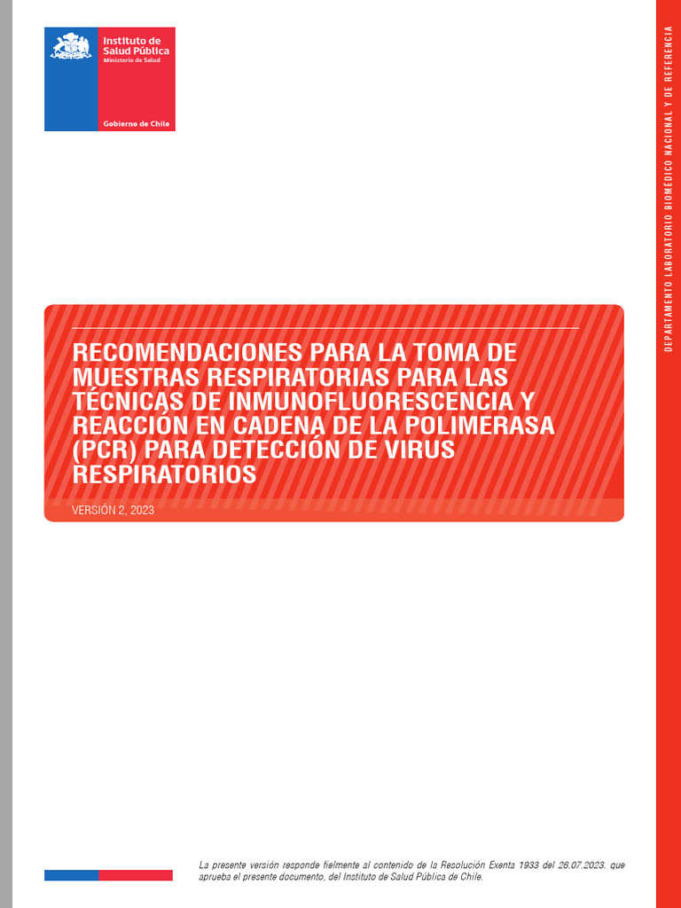 Recomendaciones Toma de mx Virus Resp ISP 2023 | PDF | Reacción en cadena de la polimerasa ...