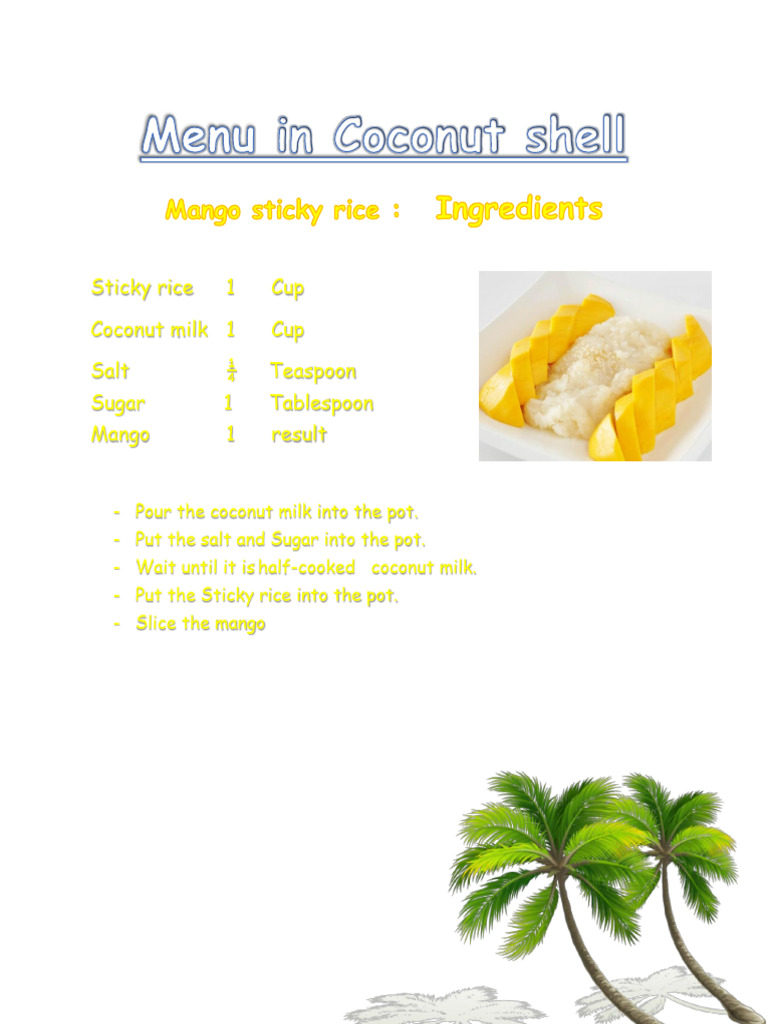 Coconut Shell Menu | PDF | Sauce | Curry