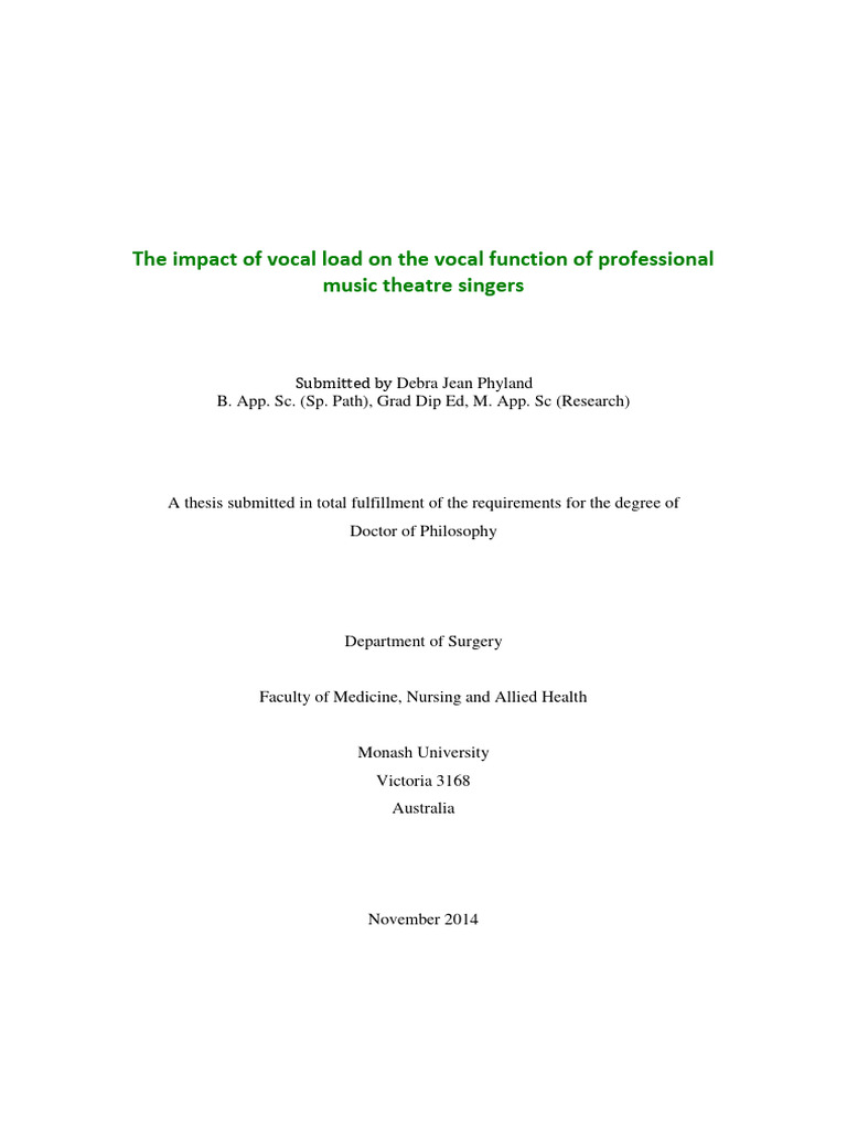 Monash 151185 | PDF | Human Voice | Singing