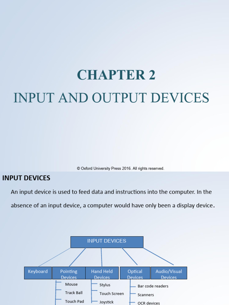 Chapter 2 Input and Output Devices | PDF | Printer (Computing) | Image Scanner
