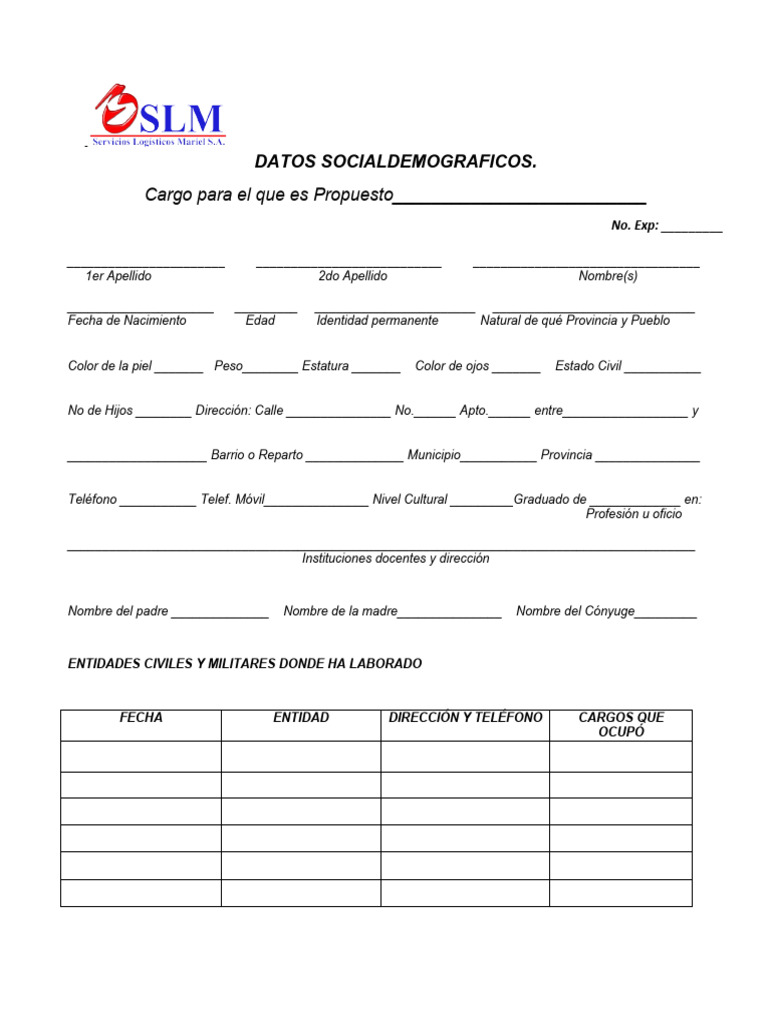 Modelo 1 Social Demog (Doble) | PDF