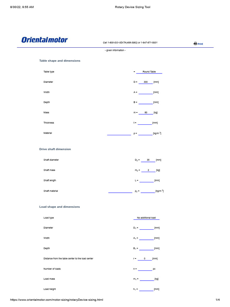 Rotary Device Sizing Tool | PDF | Length | Mechanical Engineering