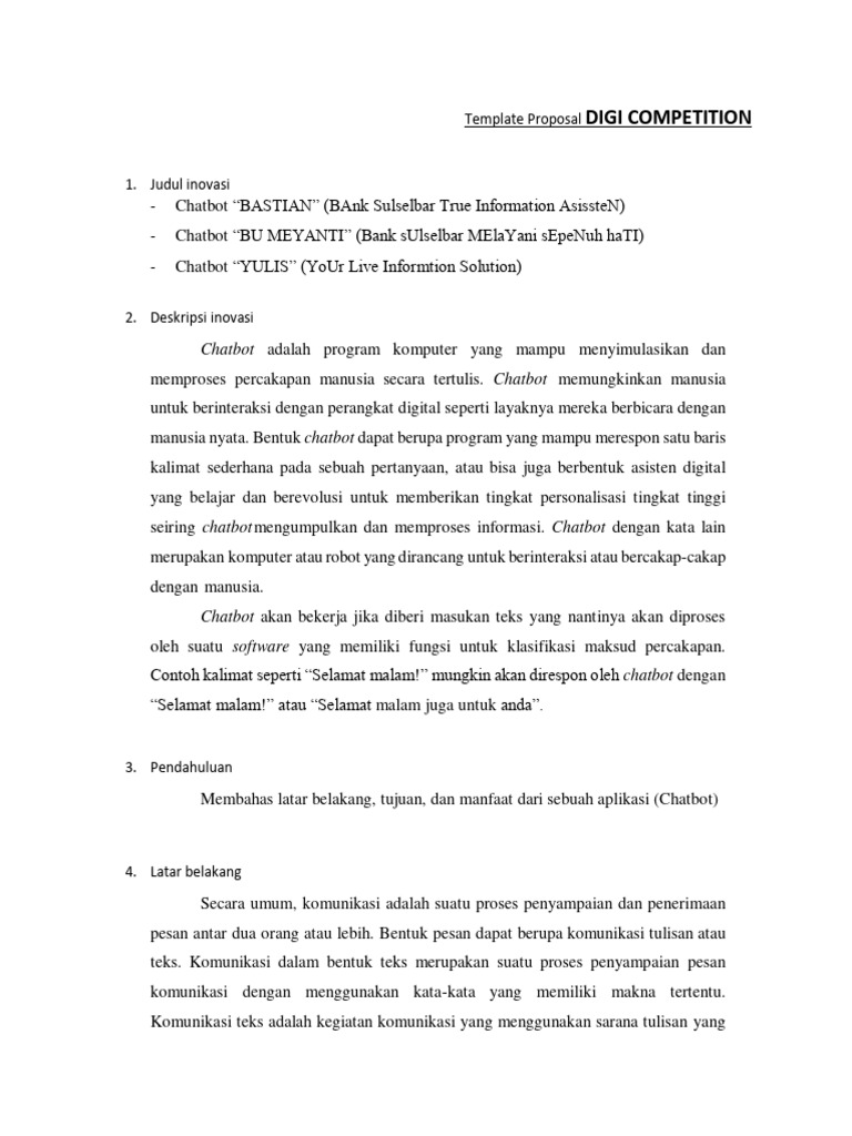 Template Proposal & Surat Rekomendasi DIGI COMP | PDF