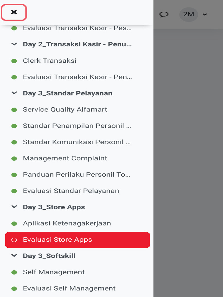 TAS Crew Alfamart Phase Online Learning Evaluasi Store Apps Alfa Learning | PDF