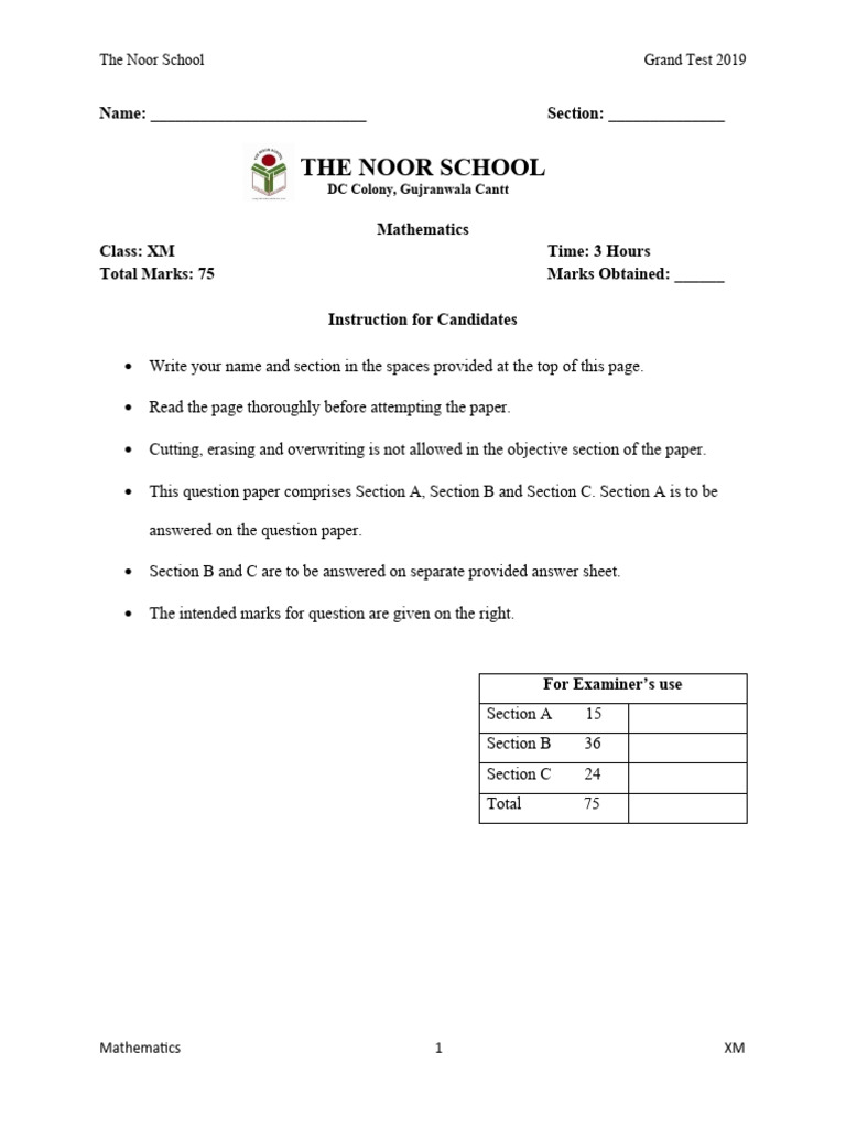 Grand Test, 2014. X, Unit#1 - 2 | PDF | Quadratic Equation | Mathematics