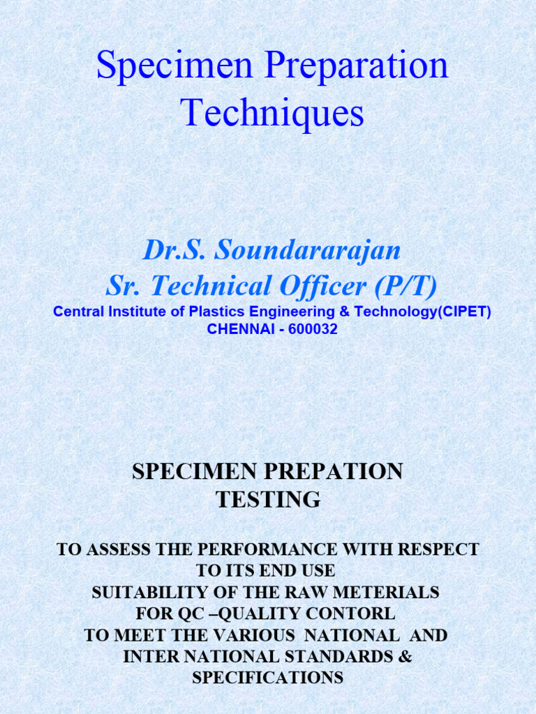 Specimen Preparation Tech. | PDF | Thermoplastic | Plastic