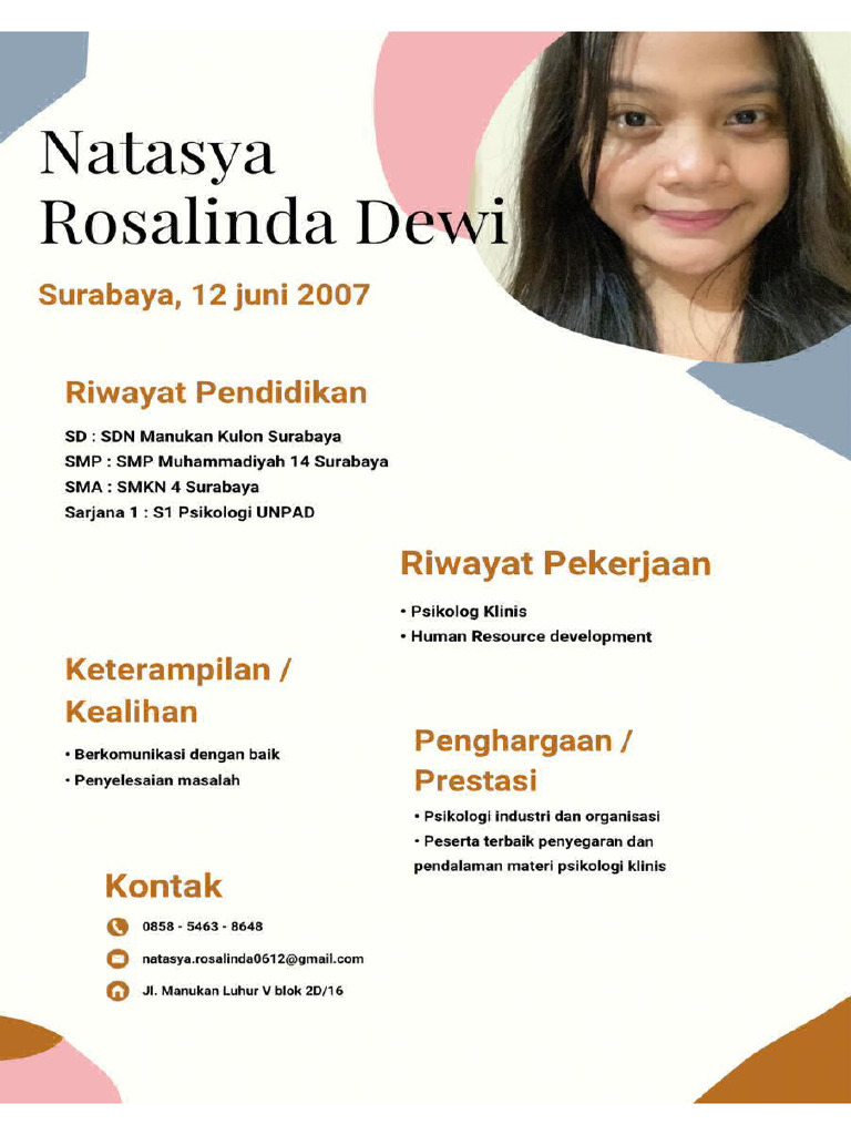 Natasya Rosalinda Dewi - X Ak1:25 - Hari Ke Enam - Membuat CV Lamaran Kerja | PDF