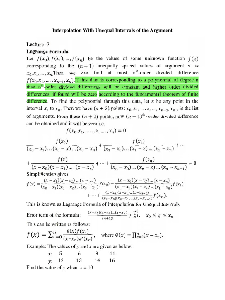Lecture 9 Lagrange Formula | PDF | Mathematics Of Computing | Abstract Algebra