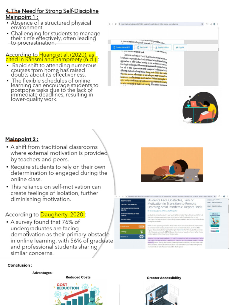 Importance of Self-Discipline in Online Learning | PDF