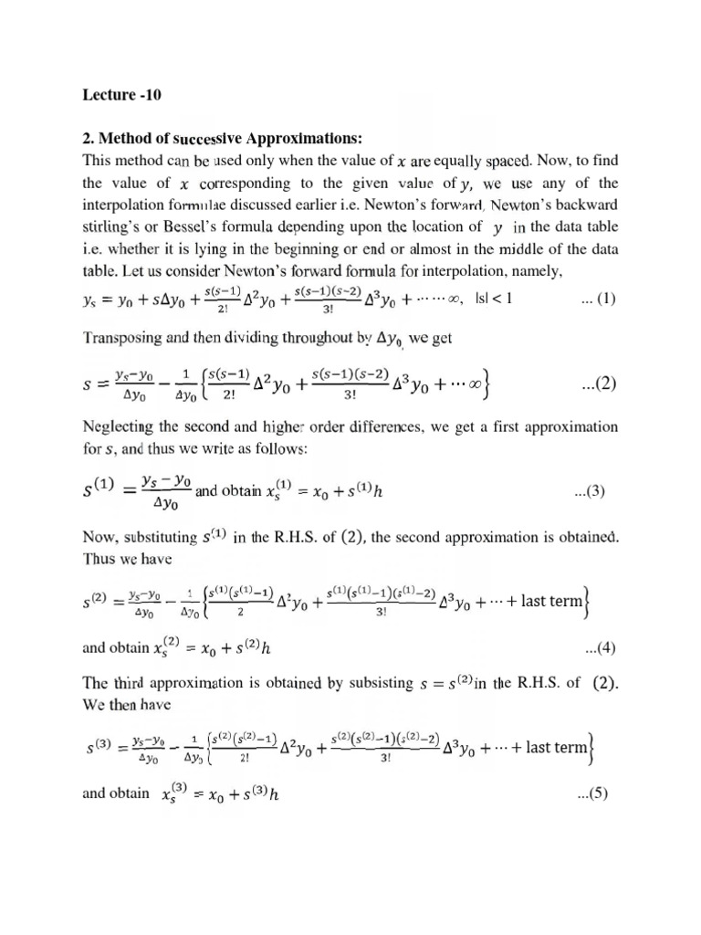 Lecture 12 Method of Successive Approximations | PDF | Interpolation | Applied Mathematics